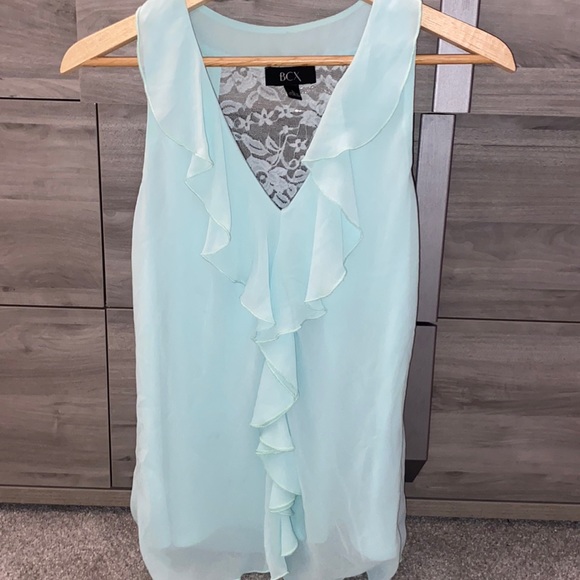 BCX | Tops | Bcx Baby Blue Lace Back Blouse | Poshmark
